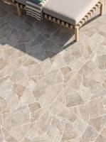 China Anti-slip Wear-resistant Firebrick Grade AAA Moisture-proof Waterproof Beige Stone Style 598x598mm Thickness 12mm Outside Courtyard Floor And Wall Ceramic Tiles For Decoration for sale