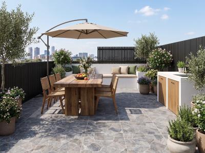 China Durable Anti-slip Wear-resistant Firebrick Moisture-proof Waterproof Gray Stone Style 598x598mm Thickness 12mm Outdoor Courtyard Floor And Wall Ceramic Tiles For Hotel for sale