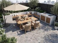 China Durable Anti-slip Wear-resistant Firebrick Moisture-proof Waterproof Gray Stone Style 598x598mm Thickness 12mm Outdoor Courtyard Floor And Wall Ceramic Tiles For Hotel for sale