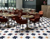 China 200x200mm Moroccan Blue Yellow Porcelain Floor Wall Tile AAA Grade for sale
