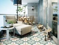 China Green Orange 200x200mm Porcelain Floor Tile 3% Water Absorption for sale