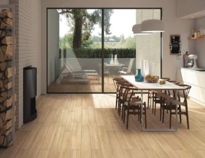 China Light Beige Wooden Porcelain Tile 200x1200mm Frostproof for sale