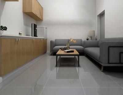 China 60x60cm Light Grey Polished Porcelain Floor Tile 9.5mm for sale