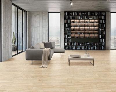 China Beige Wooden Porcelain Tile 150x900mm Inkjet Printed for sale