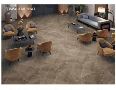 China 600x1200mm Matt Glazed Vitrified Porcelain Floor Tiles Grey Brown Marble for sale