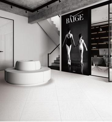 China 10mm Full Body Porcelain Tiles 600x600mm Matt White Bathroom Floor for sale