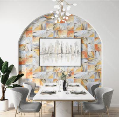 China 20x20cm Rainbow Golden Ceramic Wall Tile for Interior Background for sale