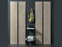 China Gray Wooden Porcelain Tile 250x1500mm Rectified Edge Matte for sale