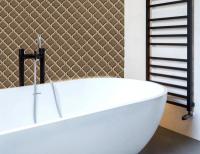 China Brown Lantern Mosaic Glass Tile Matt 250x270mm Swimming Pool Decoration for sale