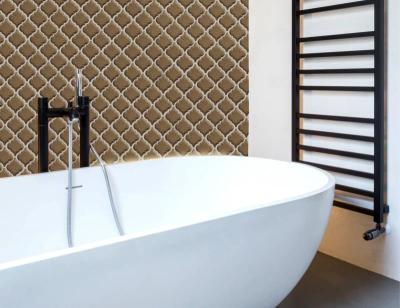 China Brown Lantern Mosaic Glass Tile Matt 250x270mm Swimming Pool Decoration for sale