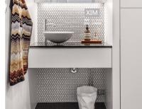 China Glass Hexagon Mosaic Tile 305.5x265mm Frosted Matte Surface for sale