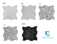 China PRIMERA Cobblestone Shaped Glass Mosaic Tile 305x305x6mm for sale
