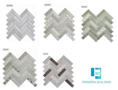 China 270x290mm Wooden Marble Mosaic Tiles 6mm Thickness for Swimming Pools for sale