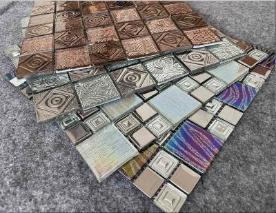 China 300x300mm Metal Glazed Glass Mosaic Tile for Swimming Pools for sale