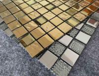 China Golden Silver Metal Glazed Glass Mosaic Tiles 300x300mm for sale
