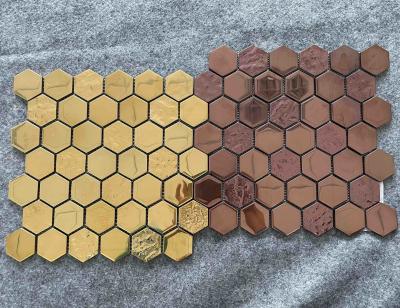 China 300x300mm Glass Mosaic Pool Tiles 8mm Glossy Electroplated for sale