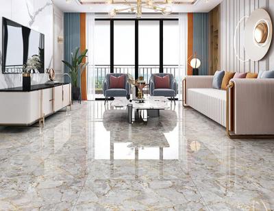 China Gold Line Glazed Porcelain Tiles 800x800mm Full Body Marble for sale