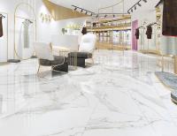 China Calacatta White Marble Porcelain Floor Tiles 800x800mm Gold Lines for sale