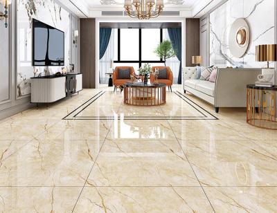 China 800x800mm Gold Line Polished Glazed Porcelain Floor Tiles 10mm for sale