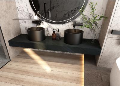 China Black Clay Quartz Sintered Stone Slab 800x2600mm AAA Grade for sale