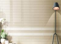China AAA Glazed Ceramic Wall Tiles 75x300mm White Beige Modern for sale