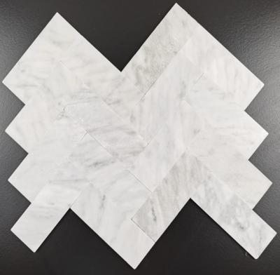 China Natural Stone Herringbone Mosaic Tiles 300x300mm Self-Adhesive for sale