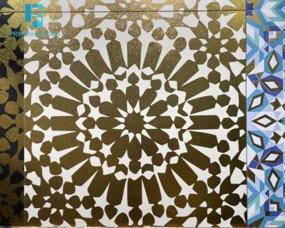 China 600x600mm Gold Sunflower Porcelain Floor Tiles 3D Inkjet for sale