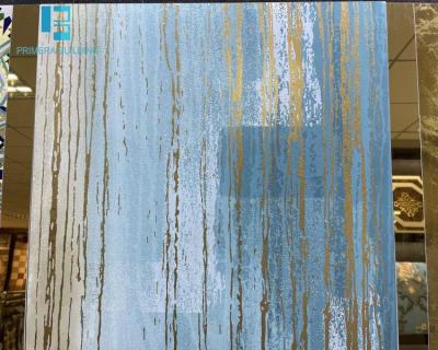 China 600x600mm Anti Slip Blue Gold Line Porcelain Floor Tiles for sale