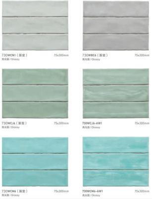 China AAA 7mm Clay Interior Wall Tiles in Pink Green Blue for sale