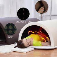 China Germanium Jade Stone Portable Infrared Sauna Dome Spa Capsule With 3 Heating Zones for sale