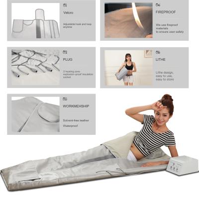 China 3 Zones Waterproof Fireproof PU Leather Cotton Comfortable Sauna Blanket for Dispel Dampness and Coldness for sale