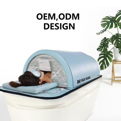 China Blue Color 660nm Far Infrared Sauna Dome PU Leather Bule Portable Infrared Sauna Dome for sale