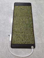 China Latest Ice Two Mats Cooling Healing Natural Jade Stones Black PU Leather for sale