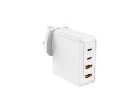 China 100W Four-Port GaN Wall Charger with 2 USB-C (100W, 18W) & 2 USB-A Ports (12W) with PD for Laptops, Tablets & Phones for sale