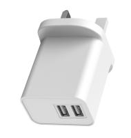 China USB Charger Block 2 Pack Dual Port 12W Wall Charger Adapter With Foldable Plug for sale