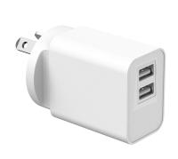 China USB Charger Block 2 Pack Dual Port 12W Wall Charger Adapter With Foldable Plug for sale