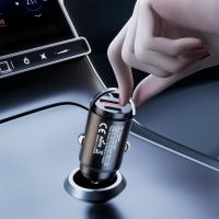 China Mini 2in1 Car Fast Charger 100W Type-C USB QC for Mobile Phone for sale