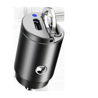 China 30W 2C Mini Metal Car Charger Multiple Protections Vehicle Fast Charging Adapter for sale