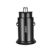 China Metal Mini PD QC3.0 Car Charger Dual Port Usb C OEM/ODM 48W With Light Charger for sale