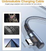 China 3A USB Type C Cable Right Angle Nylon Braided for iPhone Samsung Galaxy for sale