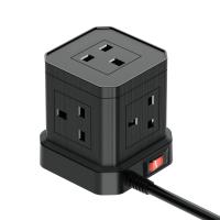 China Residential USB C Extension Lead 5 Way Cube Power Strip With 4 USB Slots for sale