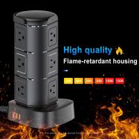 China Tower RGB Power Strip Waterproof With 9 AC Outlets, 6ft Extension Cord for sale