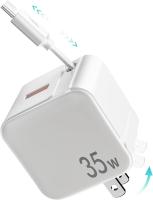 China 2in1 Phone Wall Adapter Charger 35W 8Pin Ports With Retractable Cables for sale