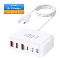 China 100W Multiple USB Charger 6 Ports Hub QC3.0 Phone Charger Station for sale