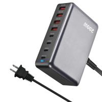 China 200W USB C Charger Block GaN 8-Port USB C Fast Charging For Smartphone Tablets for sale