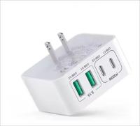 China Thin Flat 4 Port Type C PD Fast Charger 40W 20W QC3.0 Wall Plug Power Adapter for sale