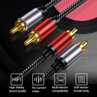 China Copper Hi-Fi Dual Shielded OFC 2RCA Male To 2RCA Male Stereo Subwoofer Speaker Amplifier Audio Cable M/M for sale