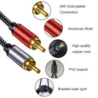 China Copper Hi-Fi Dual Shielded OFC 2RCA Male To 2RCA Male Stereo Subwoofer Speaker Amplifier Audio Cable M/M for sale