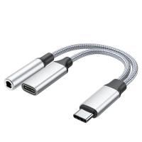 China USB C To 3.5mm Headphone And Charger Adapter 2 In 1 Type C To Aux Jack Cable PD 60W for Samsung Galaxy for sale