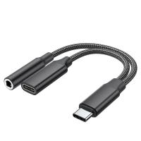 China USB C To 3.5mm Headphone And Charger Adapter 2 In 1 Type C To Aux Jack Cable PD 60W for Samsung Galaxy for sale